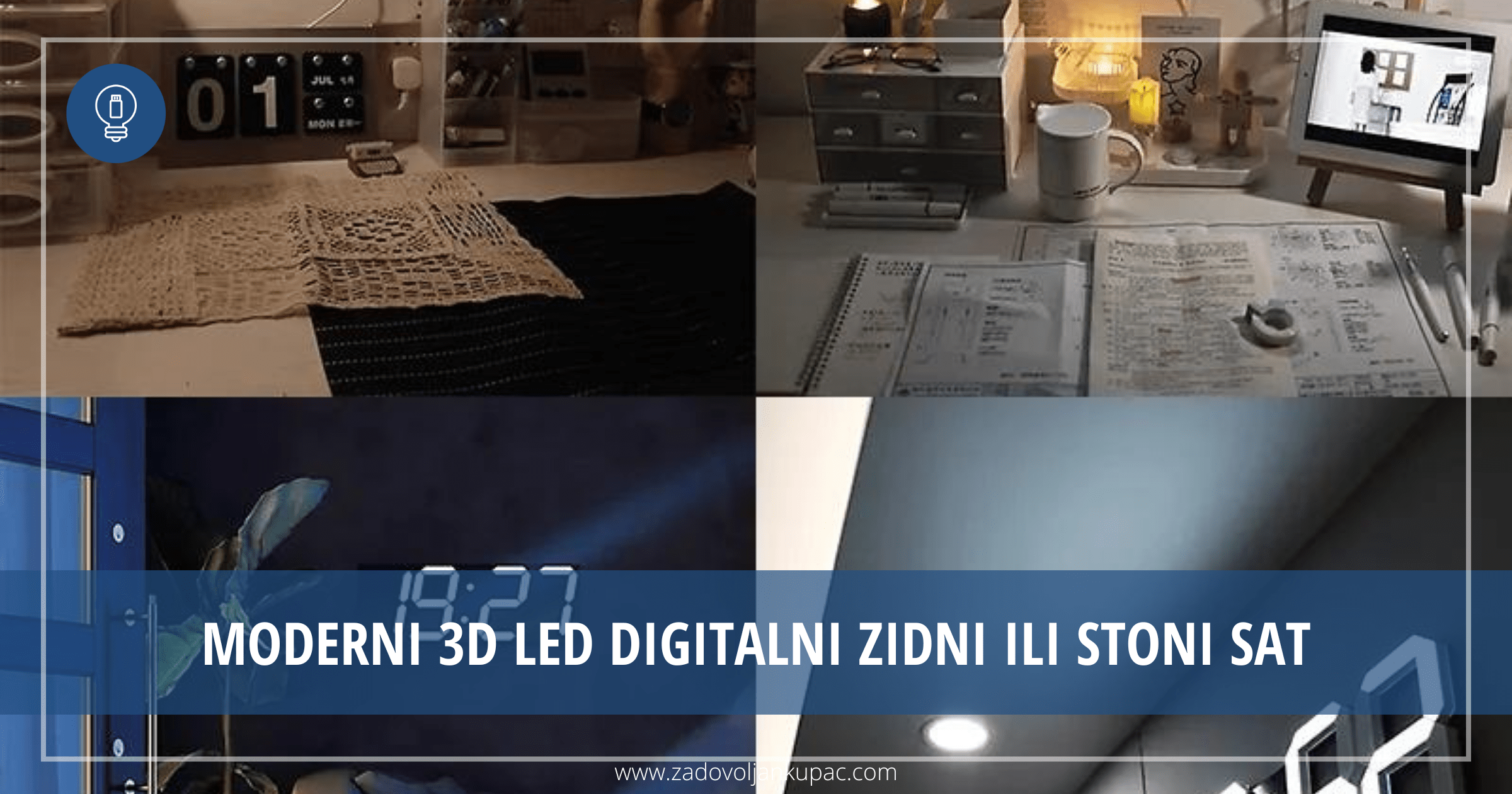 3D LED digitalni zidno-stoni sat - Zadovoljan kupac